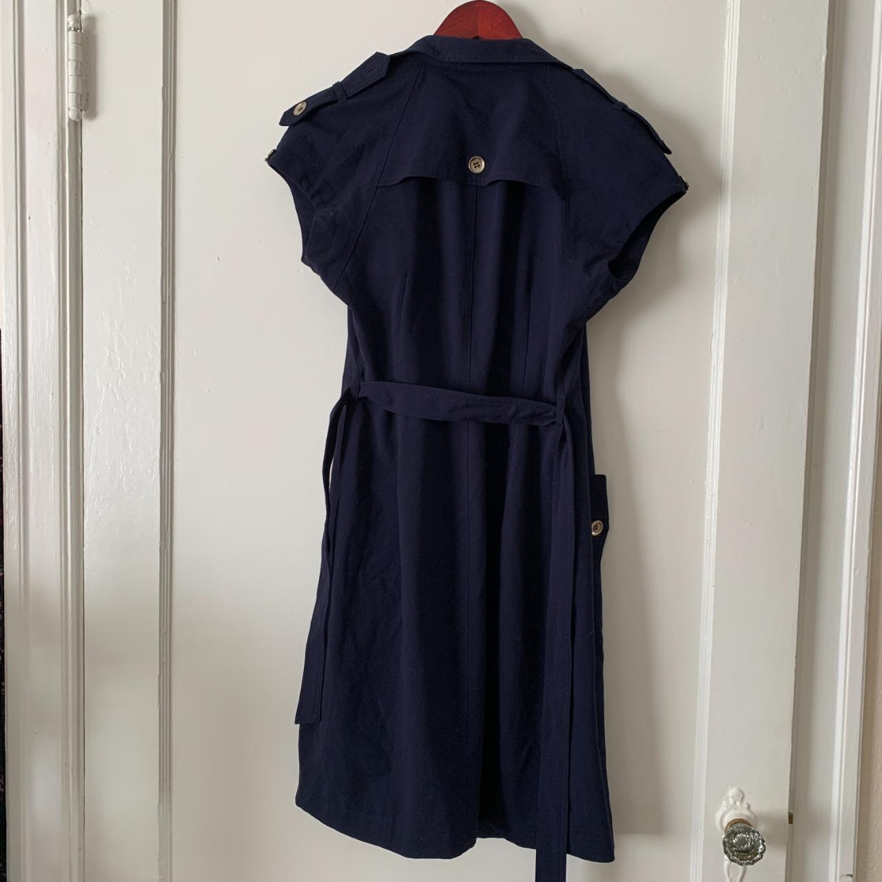 navy blue collared short sleeve coat/dress from... - Depop