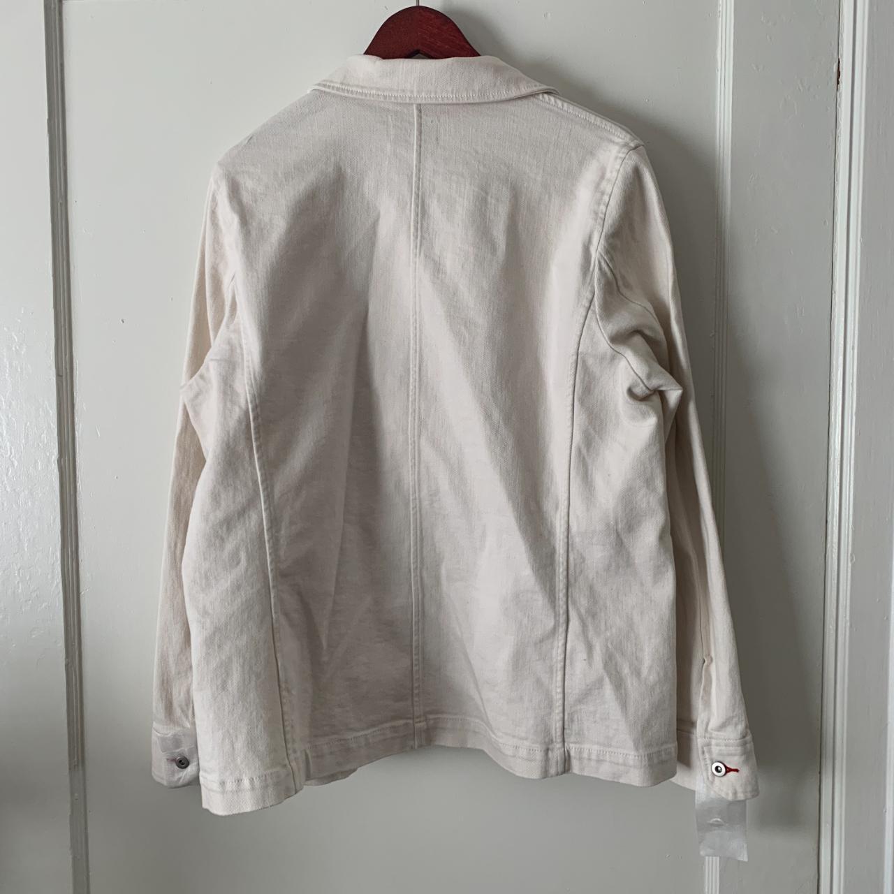 white corduroy button-up jacket from the ines de la... - Depop
