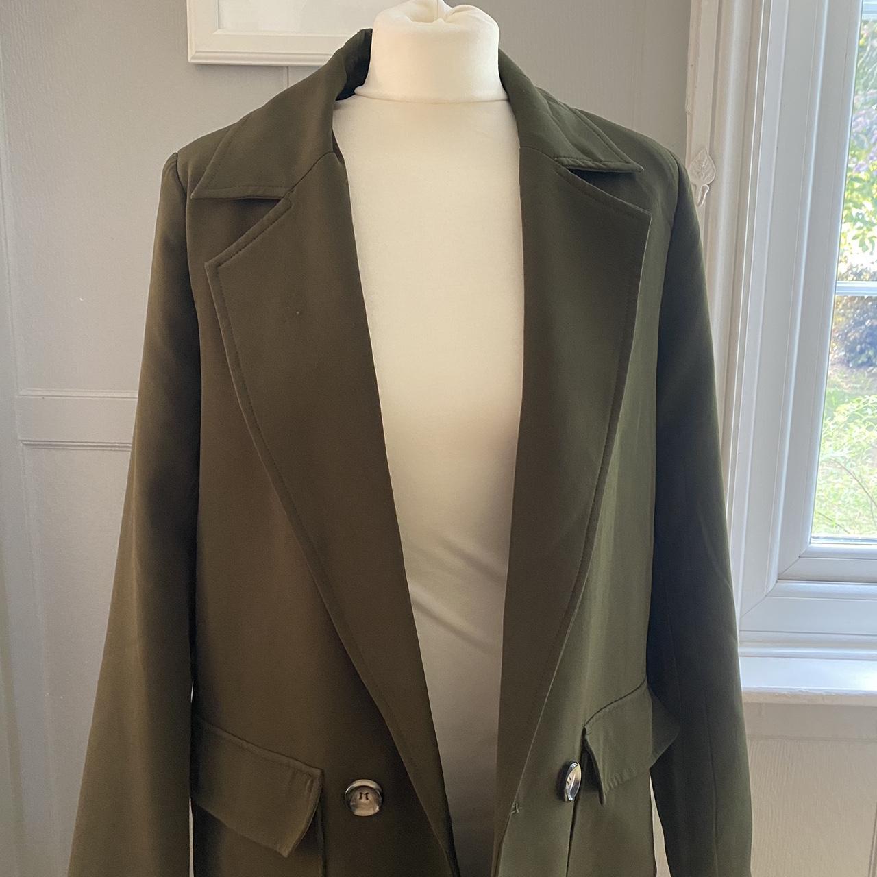 Never Fully Dressed 55 maxi Khaki jacket Coat... - Depop