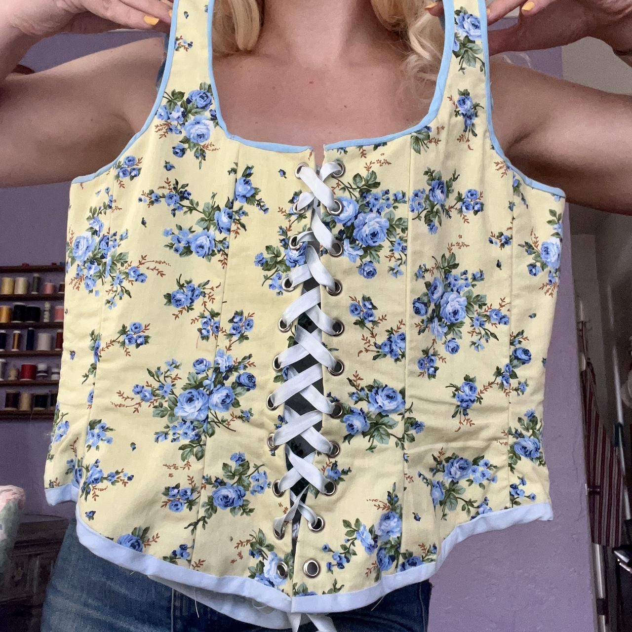 Hand made corset (modified stays Butterick pattern)... - Depop