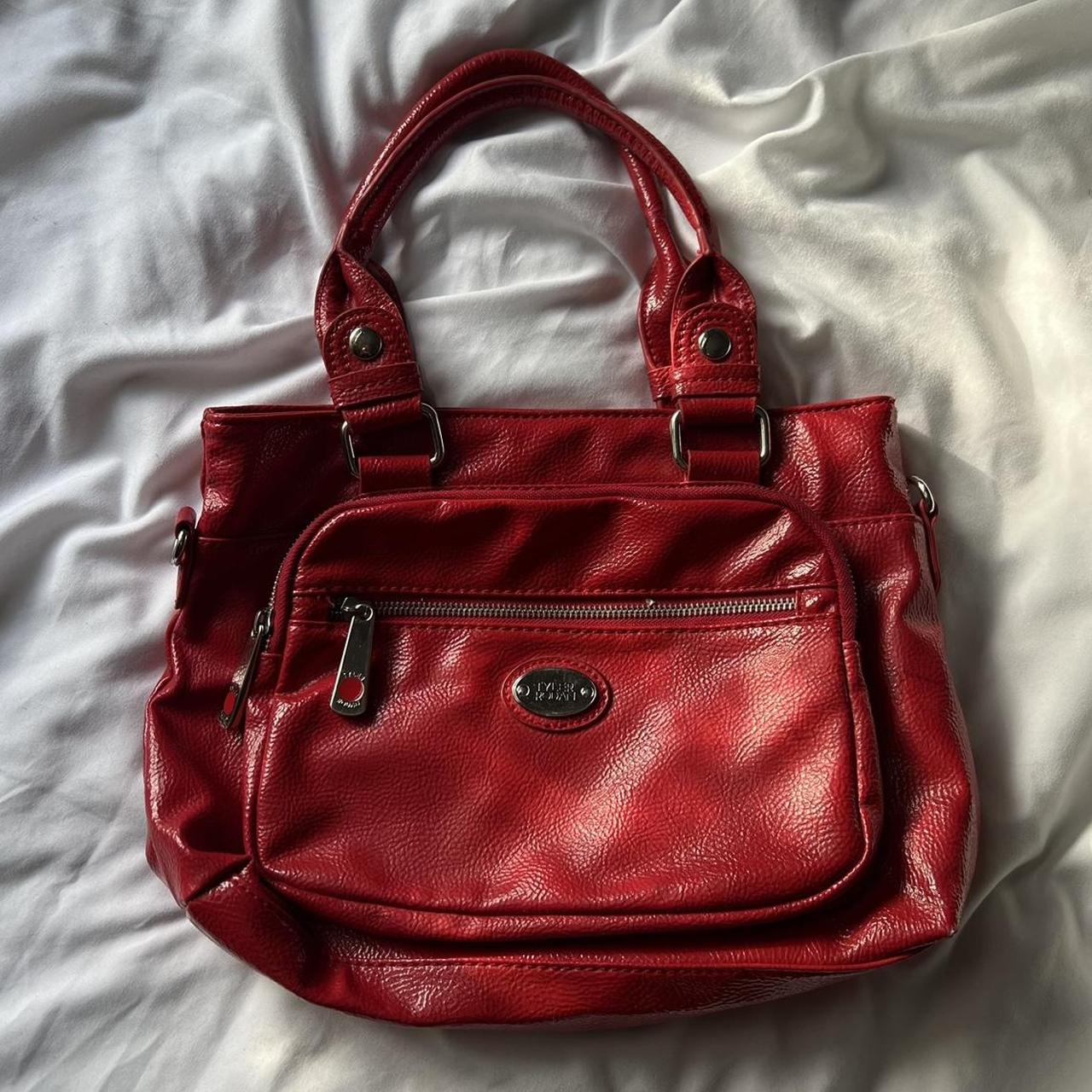 Tyler Rodan Red Handbag Red leather handbag with... - Depop