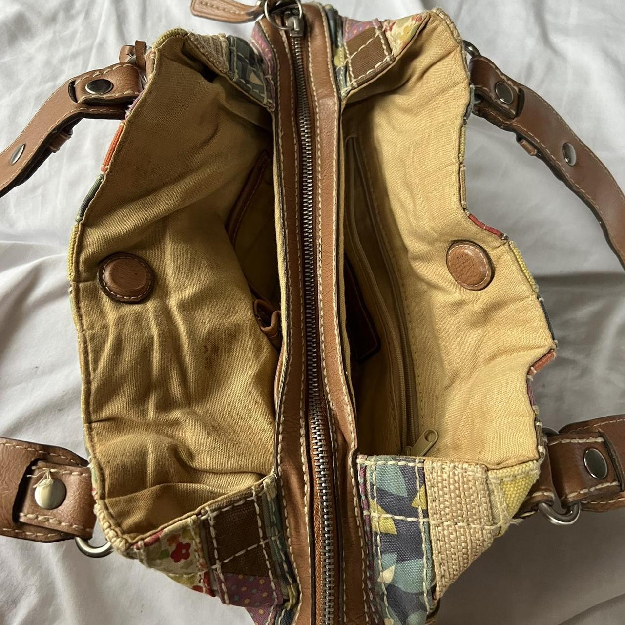 ⋆ ˚｡⋆୨୧˚ 2000s Fossil patchwork shoulder bag ˚୨୧⋆｡˚... - Depop