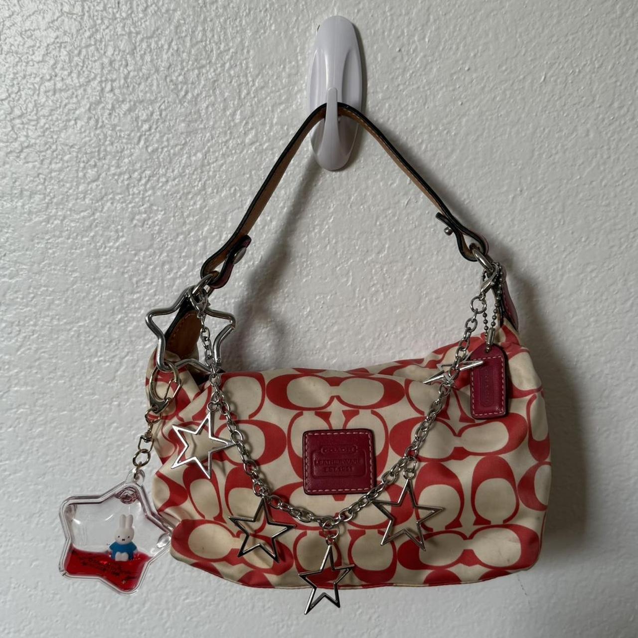 ⋆ ˚｡⋆୨୧˚ 2000s Coach Signature Nylon Red Mini Bag... | Depop