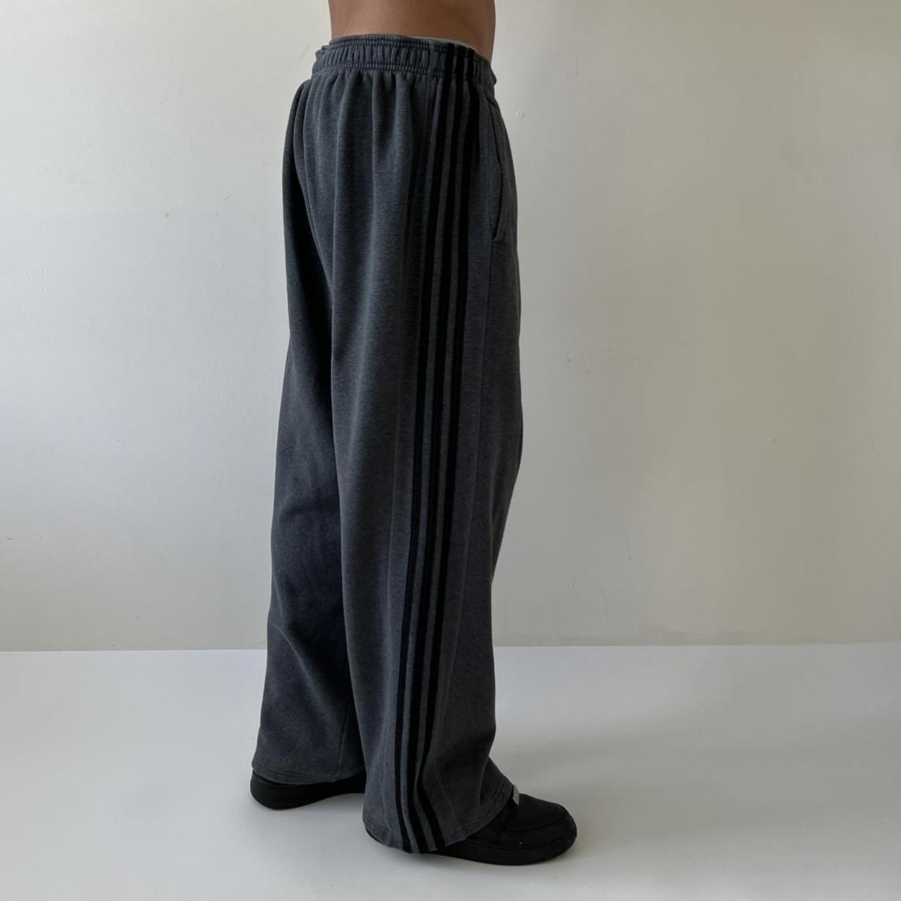 Baggy Space Gray Cotton Adidas Sweatpants... - Depop