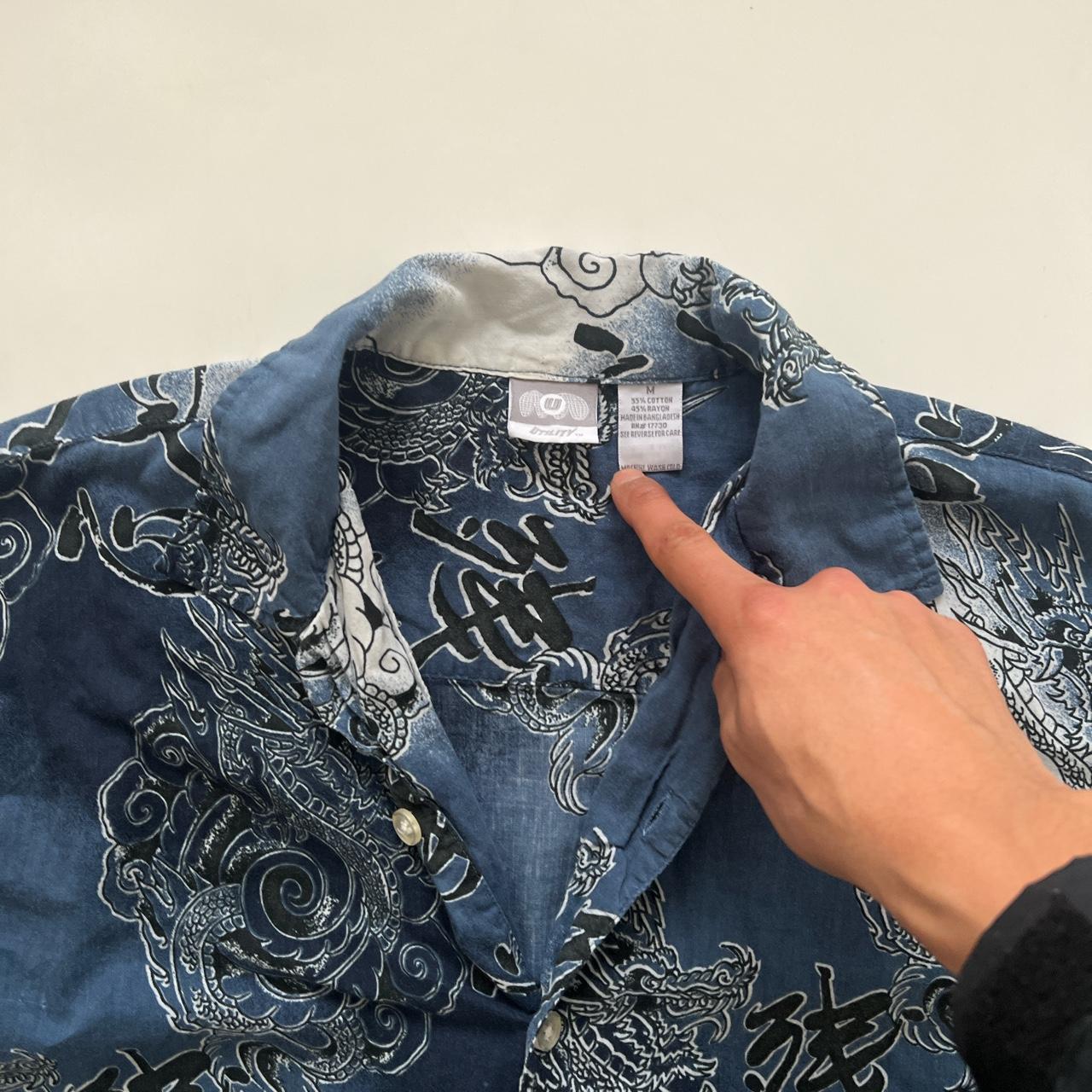 Traditional Japanese Dragon Button Up Measurements... | Depop