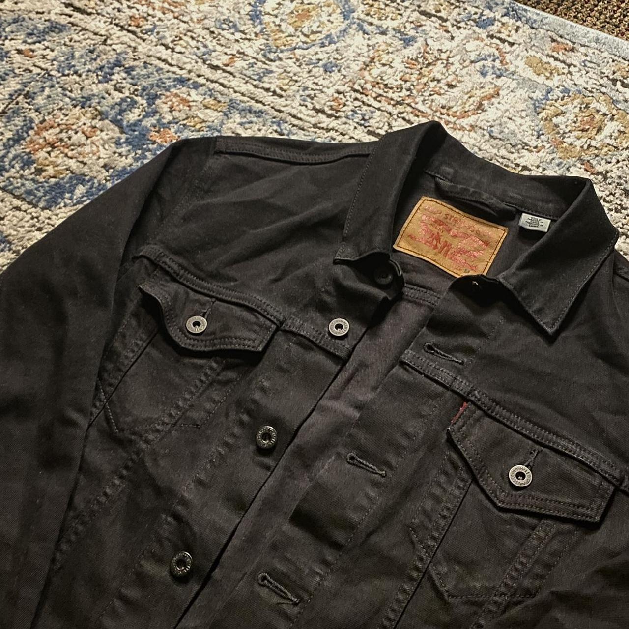 Levis black denim men’s jacket size medium! brand... - Depop