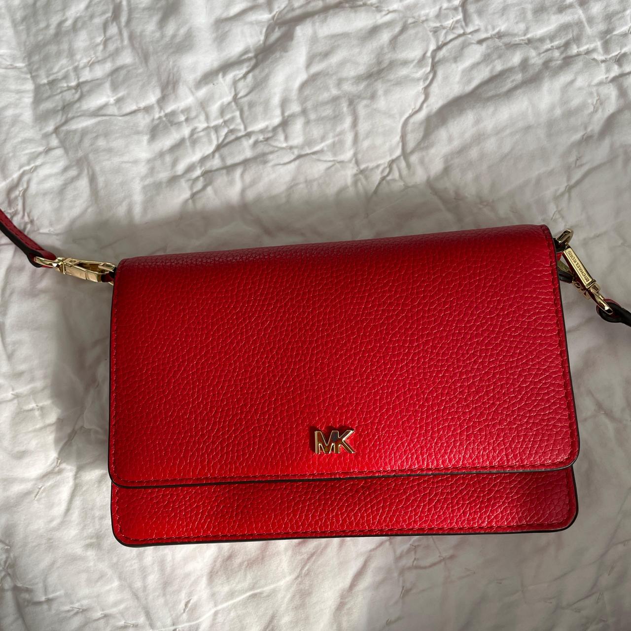 Red Michael Kors Crossbody Bag - Depop