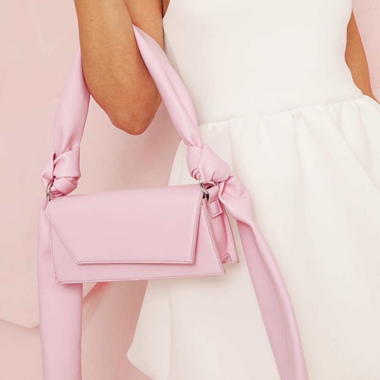 PrettyLittleThing Women's Pink and Silver Bag | Depop