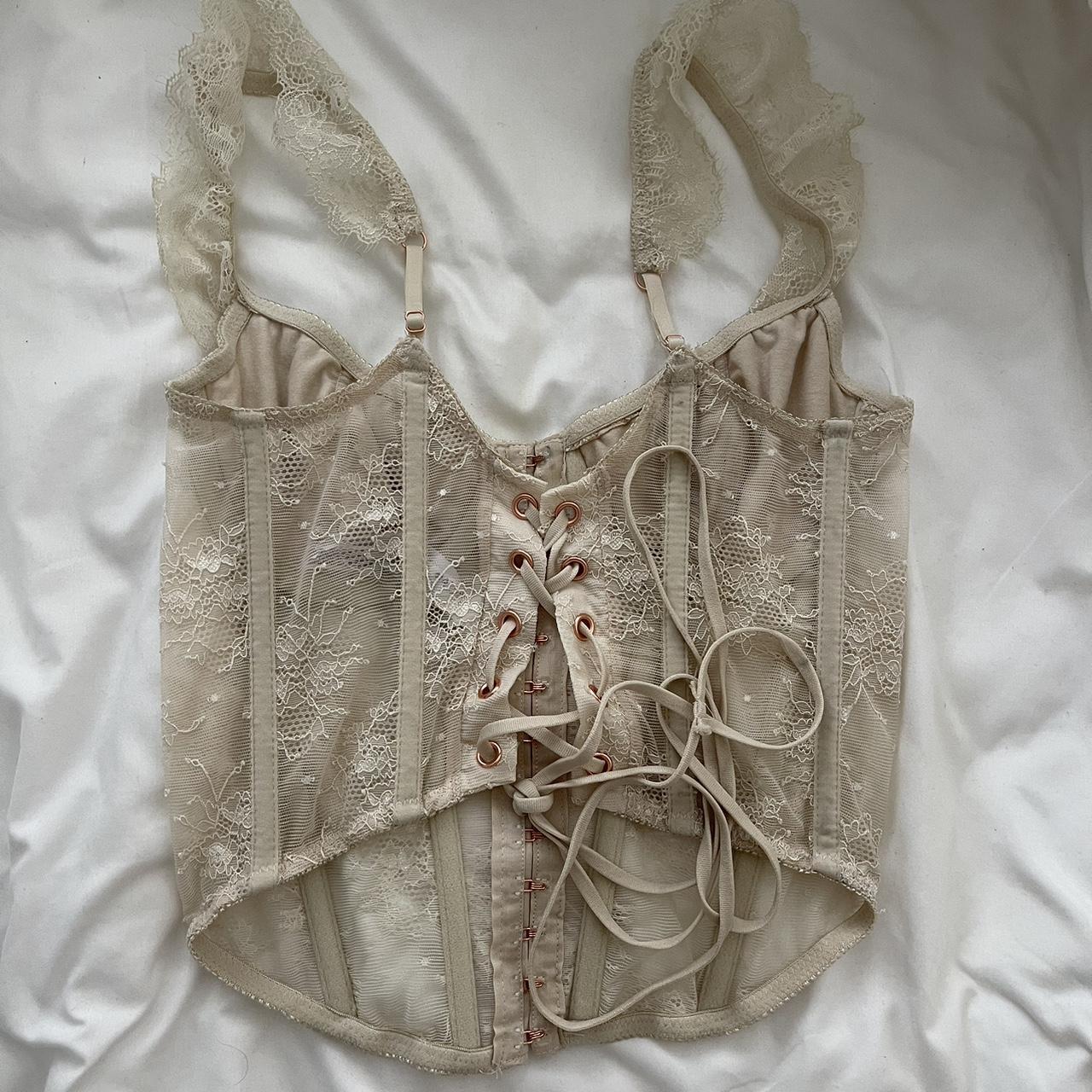 Urban Outfitters Women's Cream Corset | Depop