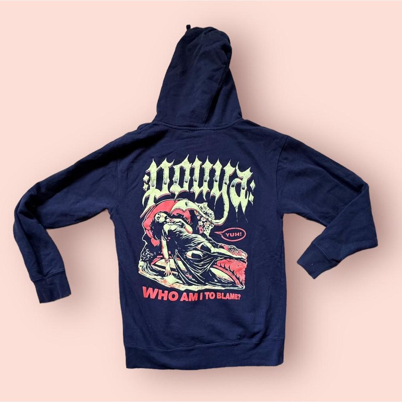 Navy Blue Pouya Hoodie Pouya merch, drop was from a... - Depop