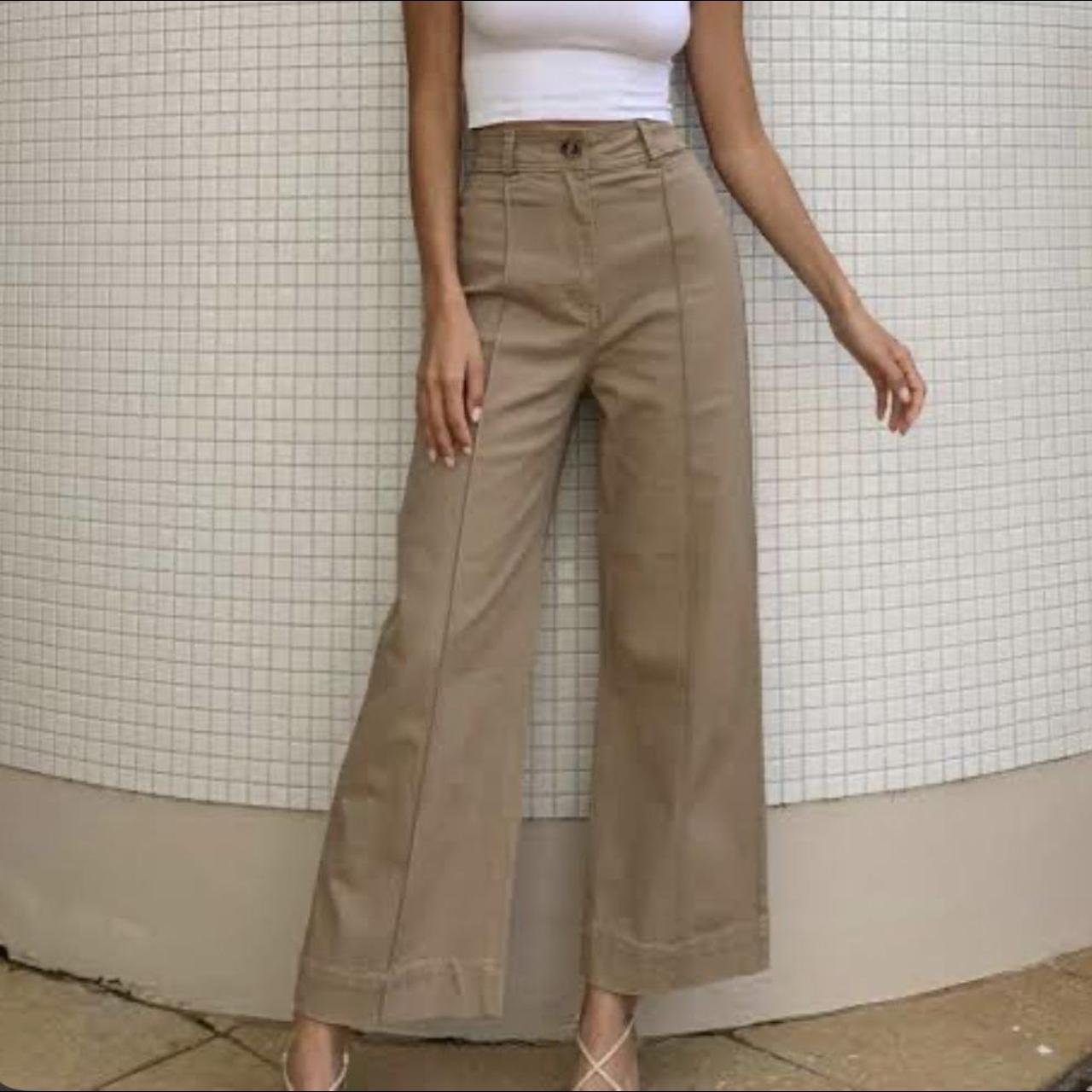 glassons brown pintuck pants - Depop
