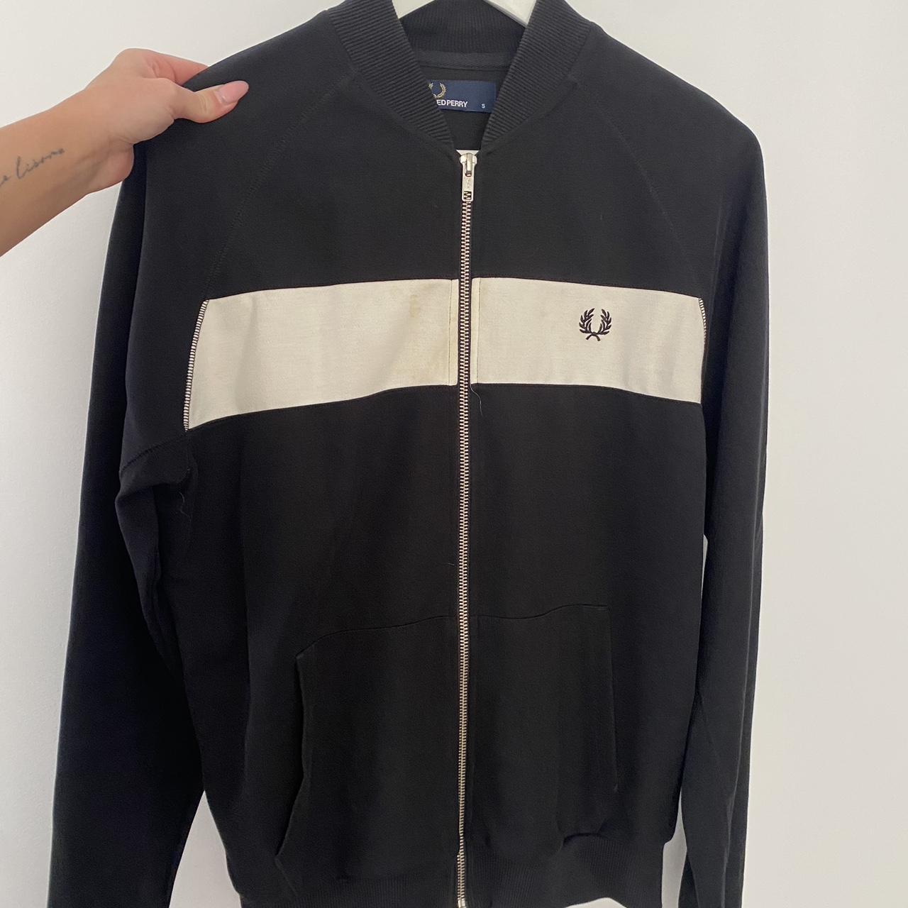 Fred Perry mens tracksuit zip jacket, small marks on... - Depop