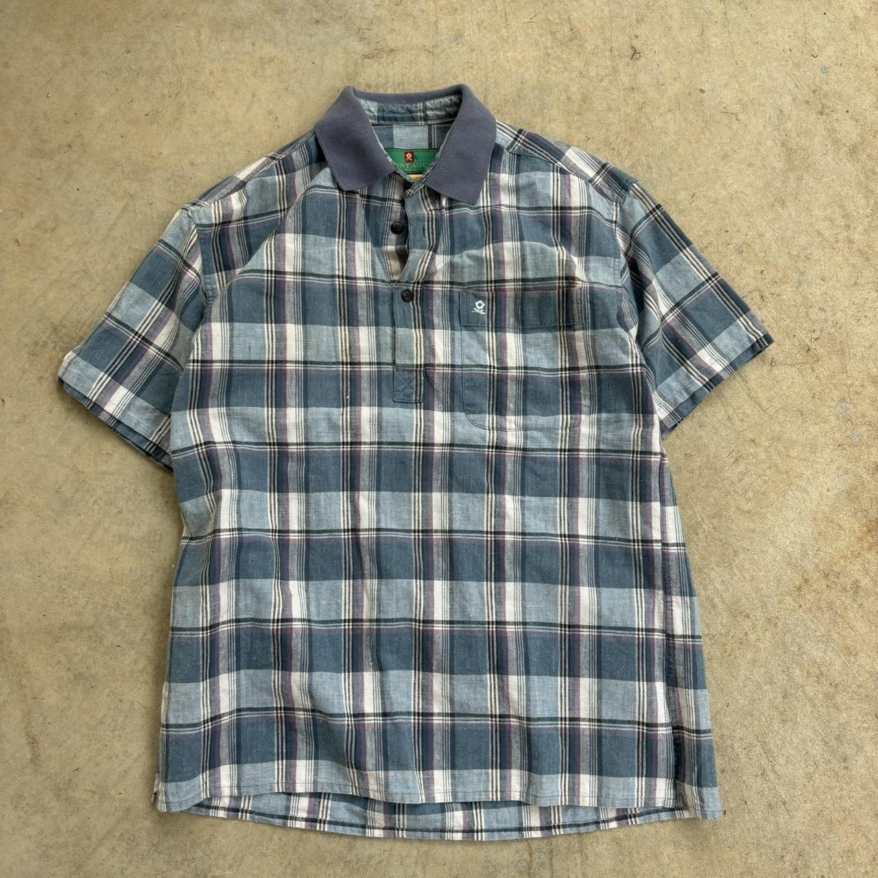 Vintage thick flower button up style polo Fits size... - Depop