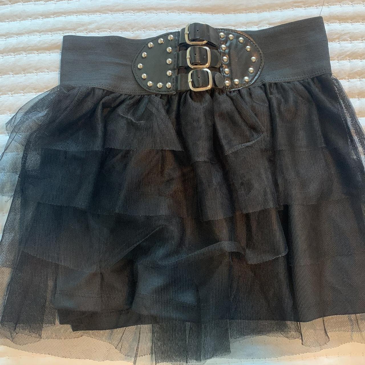 “luv me” brand tutu party/rave/costume black mini... - Depop