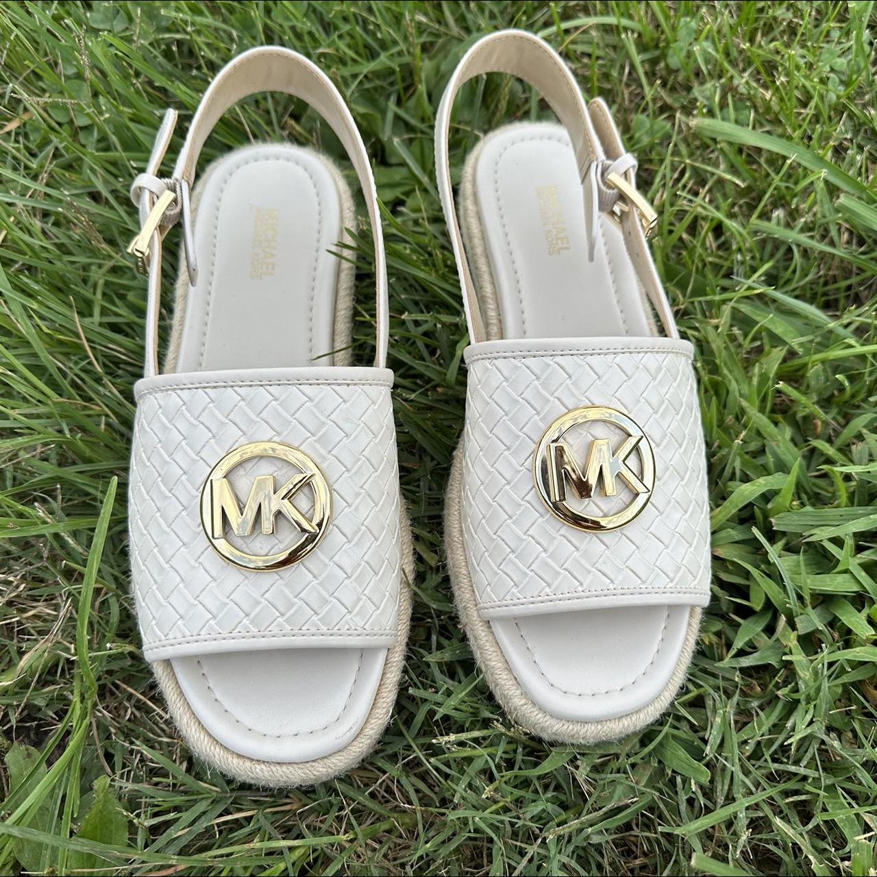 Cream colored sandals only worn a few hours! Has the... - Depop