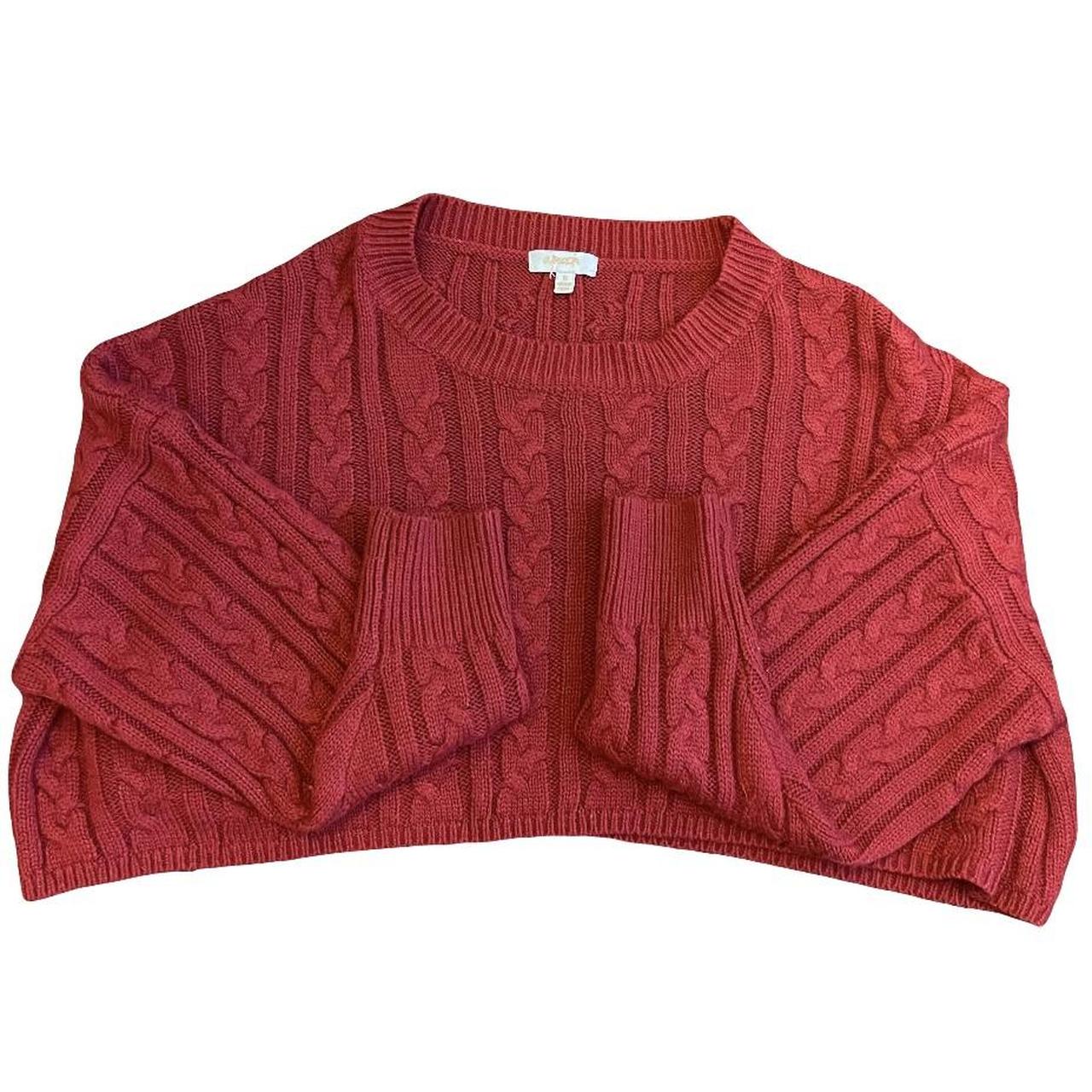Red cropped sweater 💌 Good for layering this winter - Depop