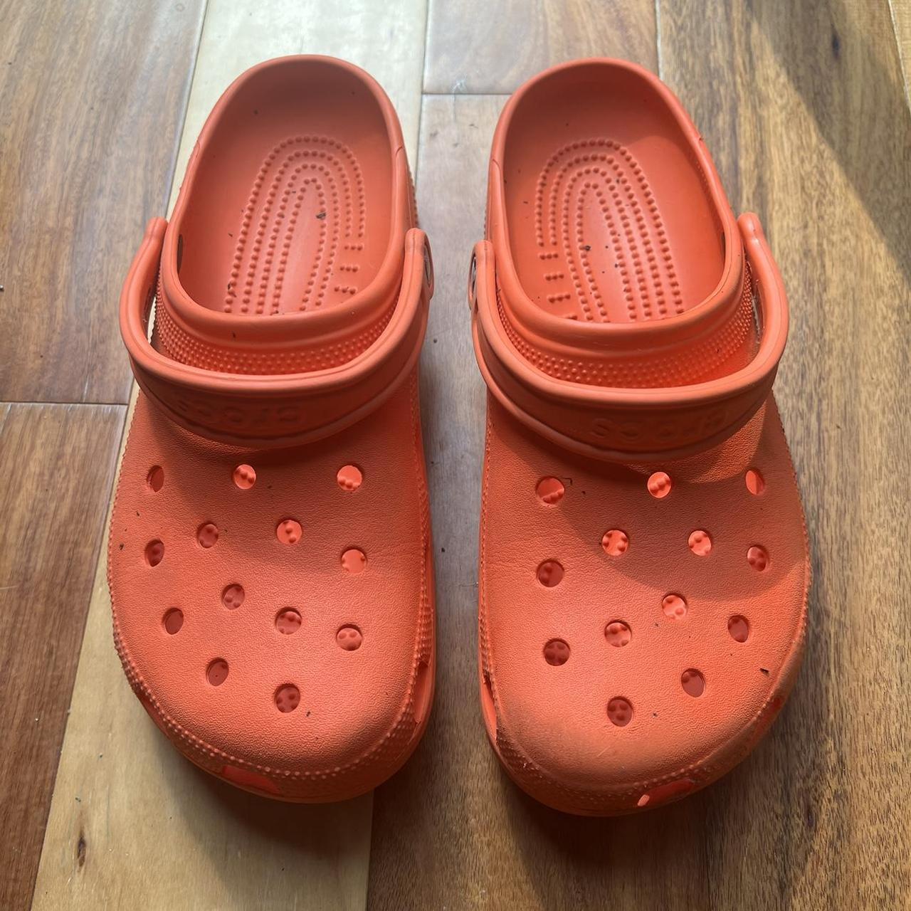Orange crocs barely worn good condition size 10... - Depop