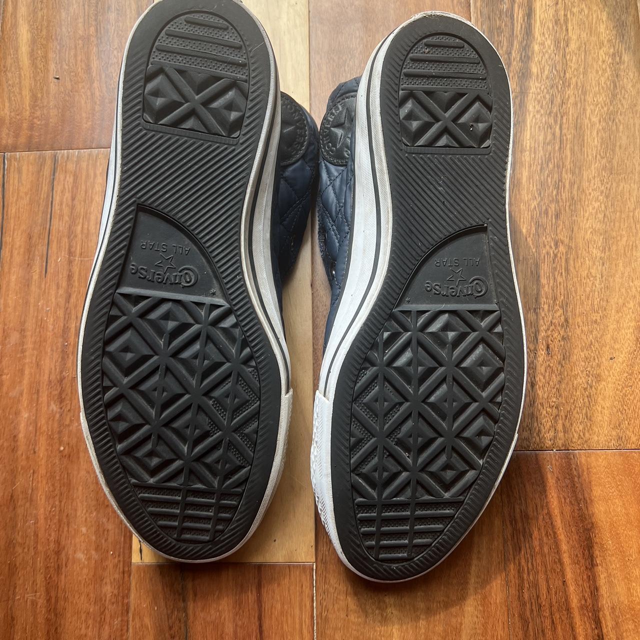 navy blue quilted converse size 11.5 used... - Depop