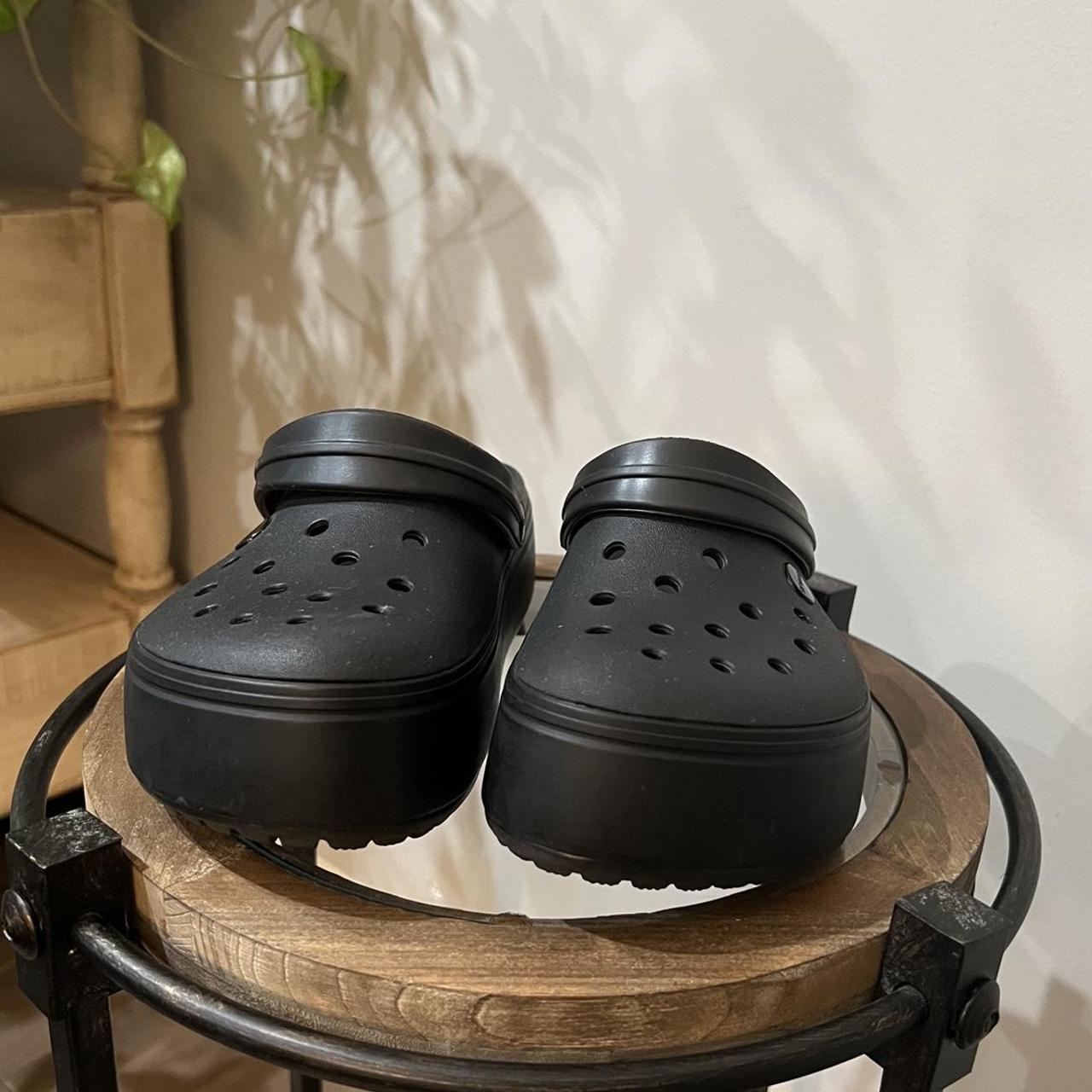 BLACK PLATFORM CROCS free shipping on all items if... - Depop