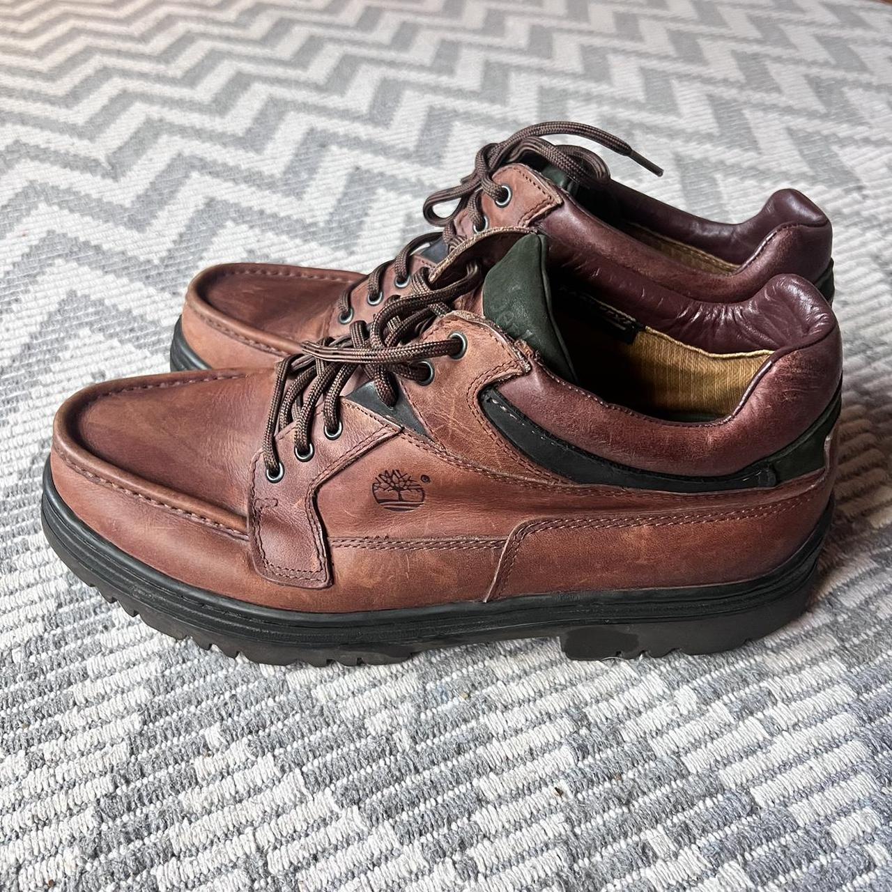 Vintage Timbs. Timberland brown leather lace-up... | Depop