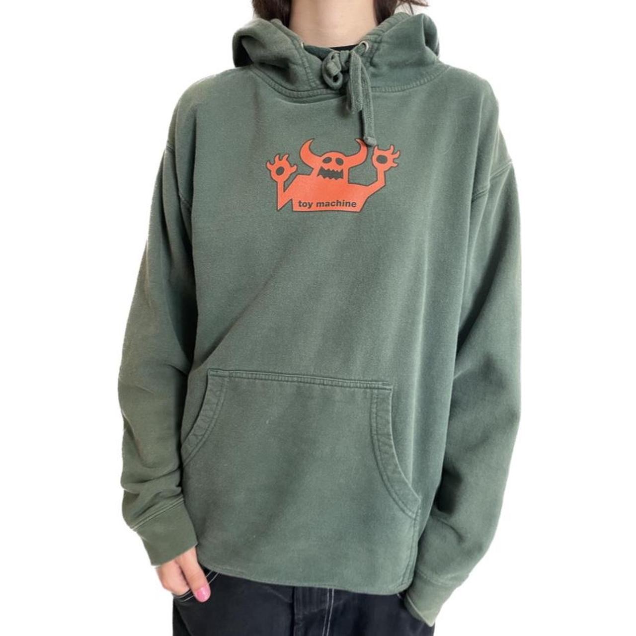 TOY MACHINE HOODIE supa cool toy machine green... - Depop