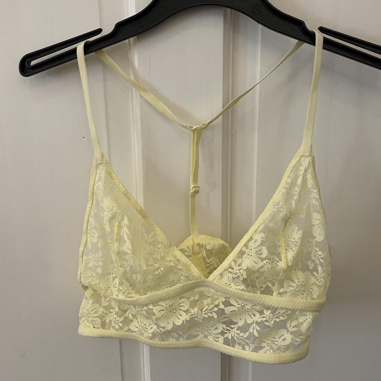 Yellow lace H&M bra - new without tags never worn.... - Depop