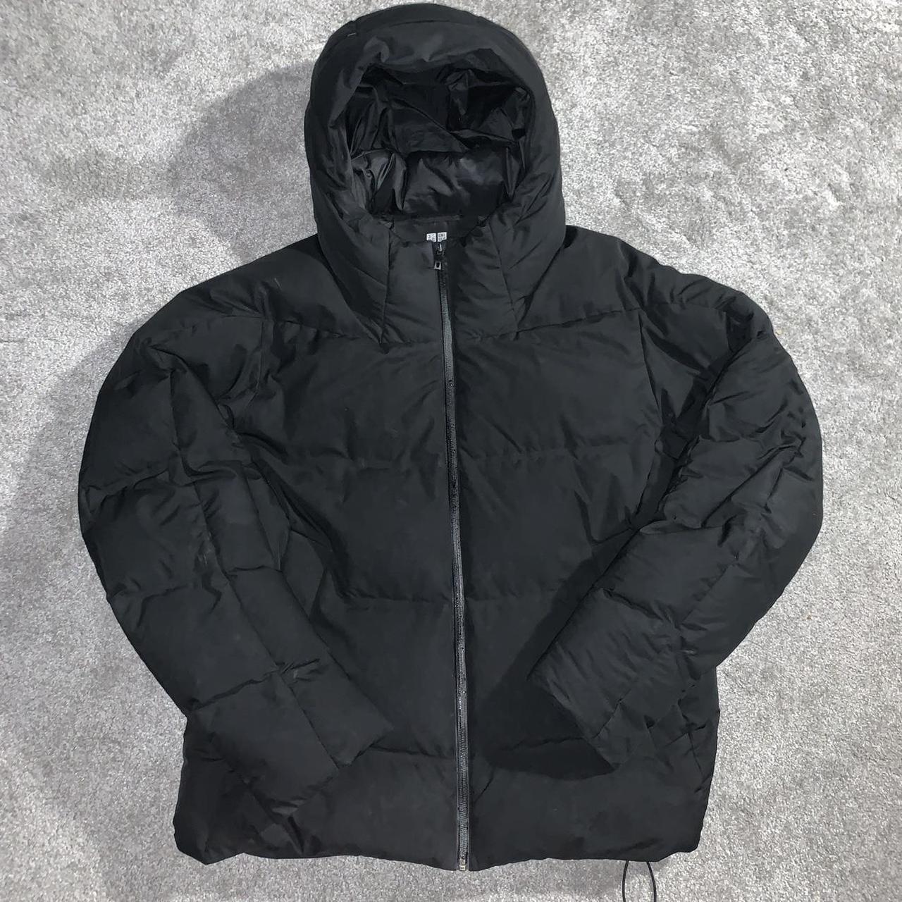 Uniqlo black puffer XL mint condition hardly... - Depop