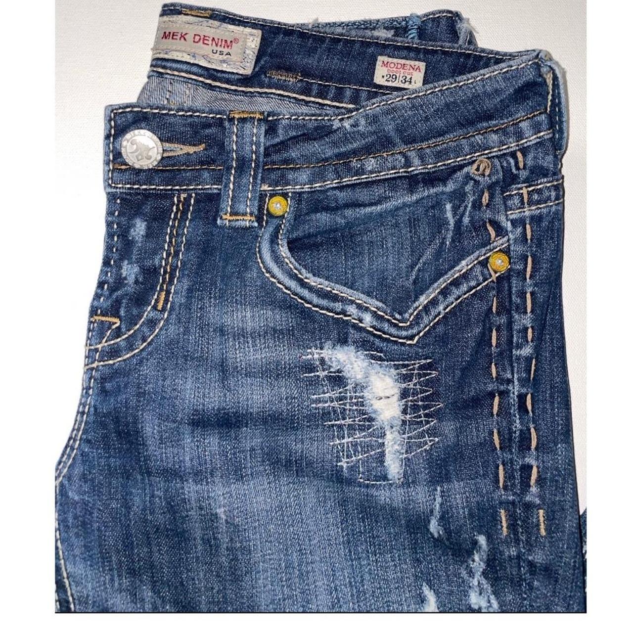 Mek Women Low Rise Distressed Denim Western cowgirl... - Depop