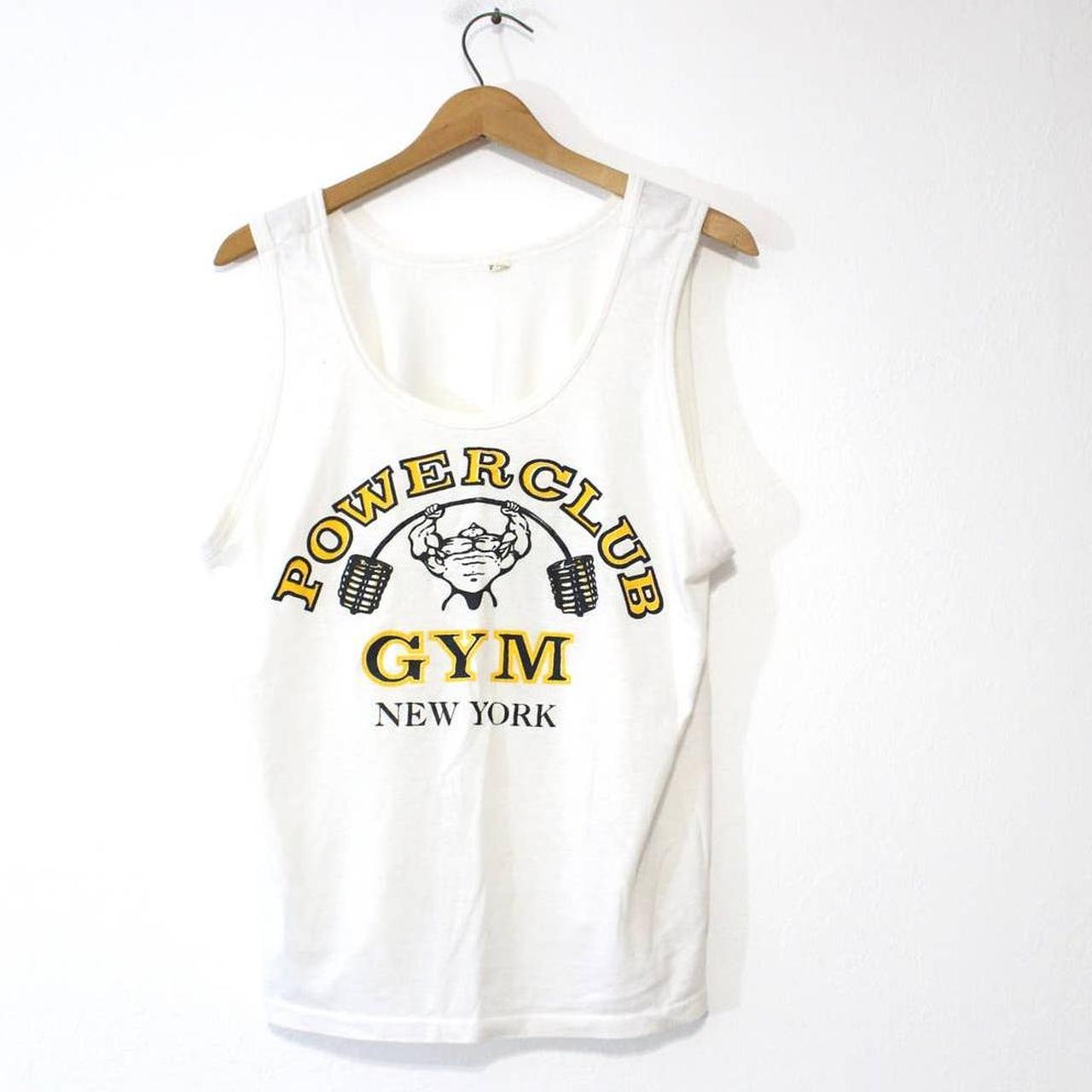 Vintage Power Club Gym New York Tank Top... - Depop