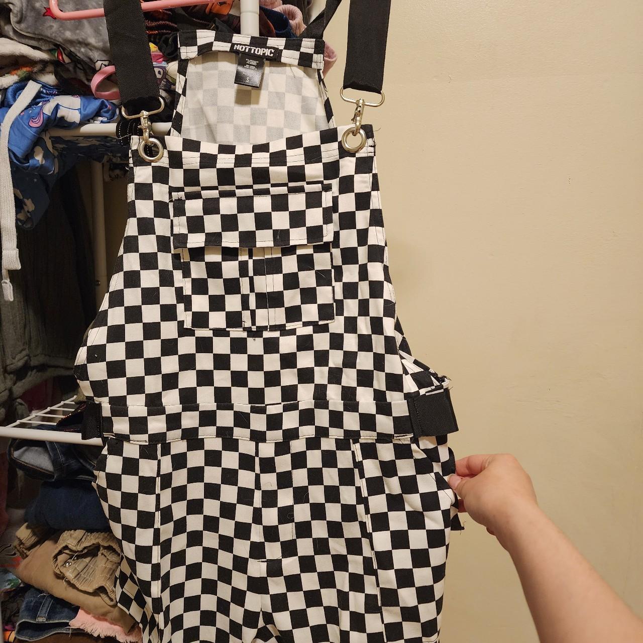 Hot topic checkerboard overalls! Never worn, they... | Depop