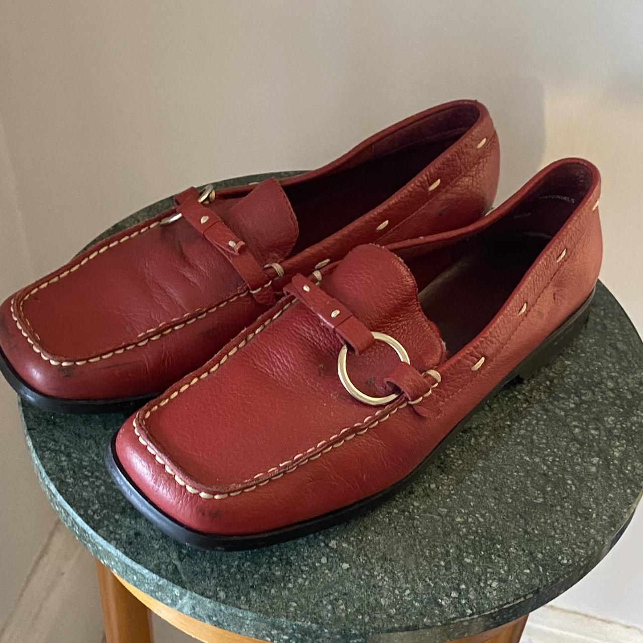 the cutest vintage red leather loafers ️‍🔥🥰 definitely... - Depop