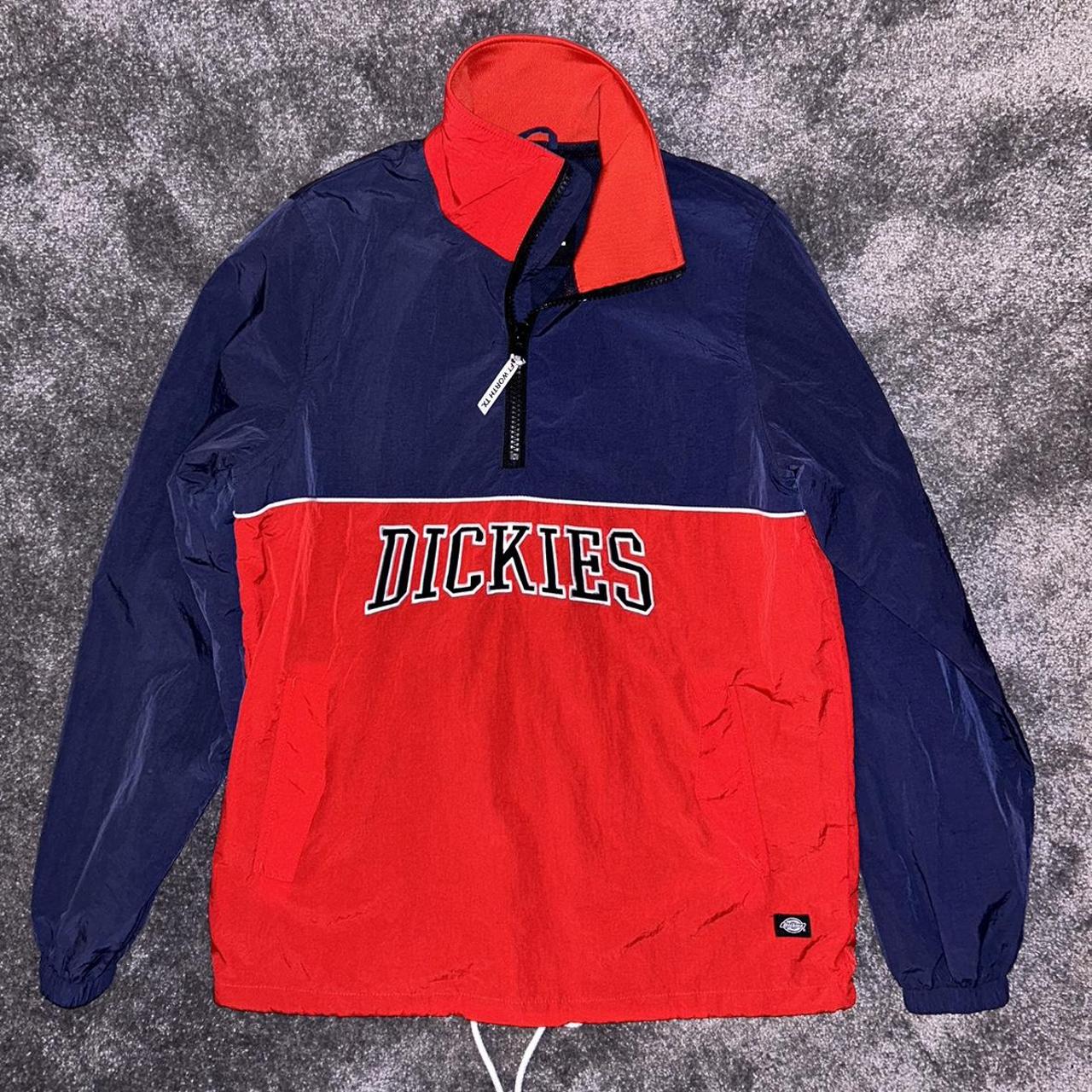 Dickies jacket in red and navy size-S. New without... - Depop