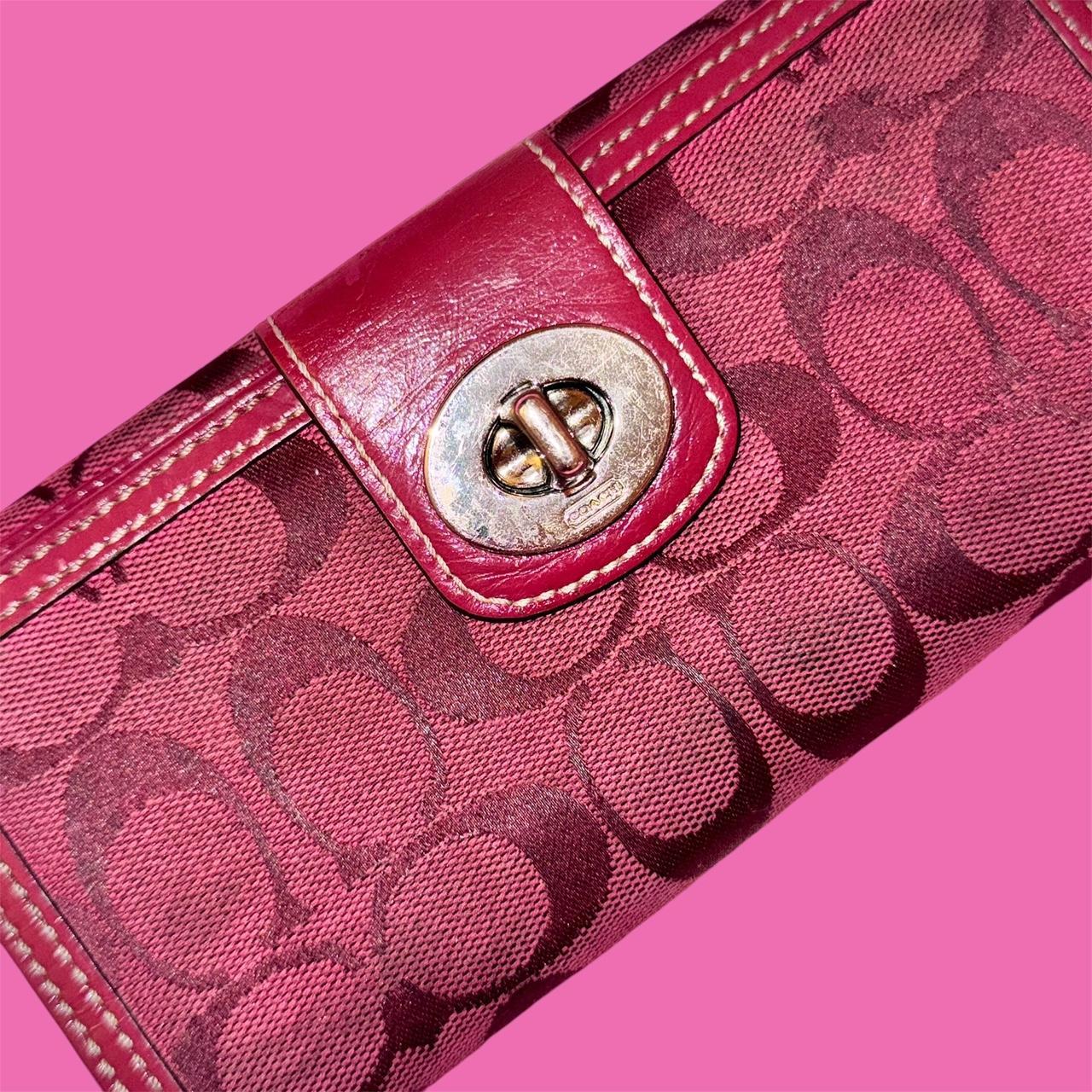 vintage coach wallet • dark red/burgundy • minor... - Depop