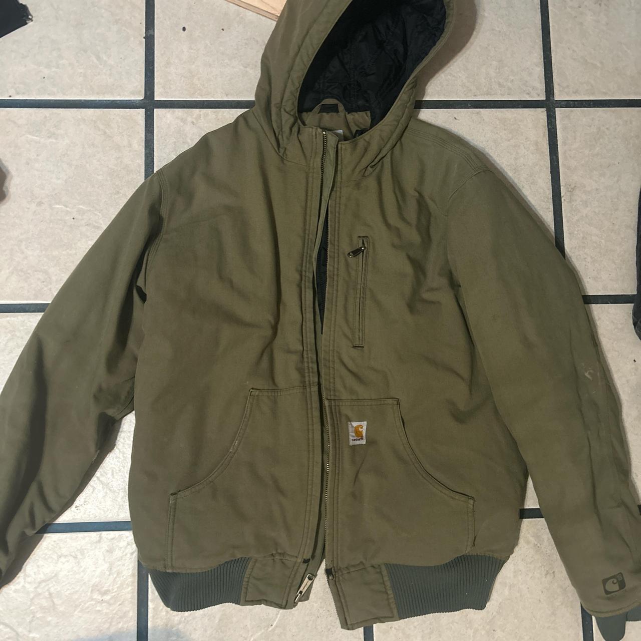 Light Green Carhartt jacket Size M men’s - Depop