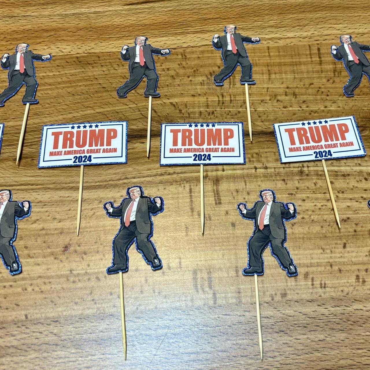 Donald trump campaign celebration cupcake toppers... - Depop