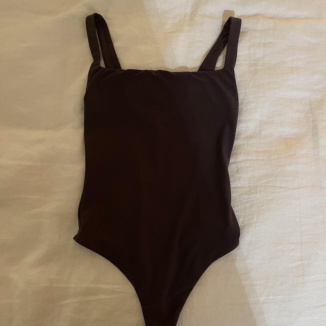 glassons brown bodysuit size 8 never worn - Depop