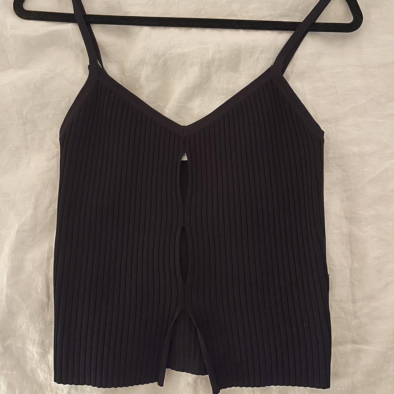 glassons black tank with cut out detail never... - Depop