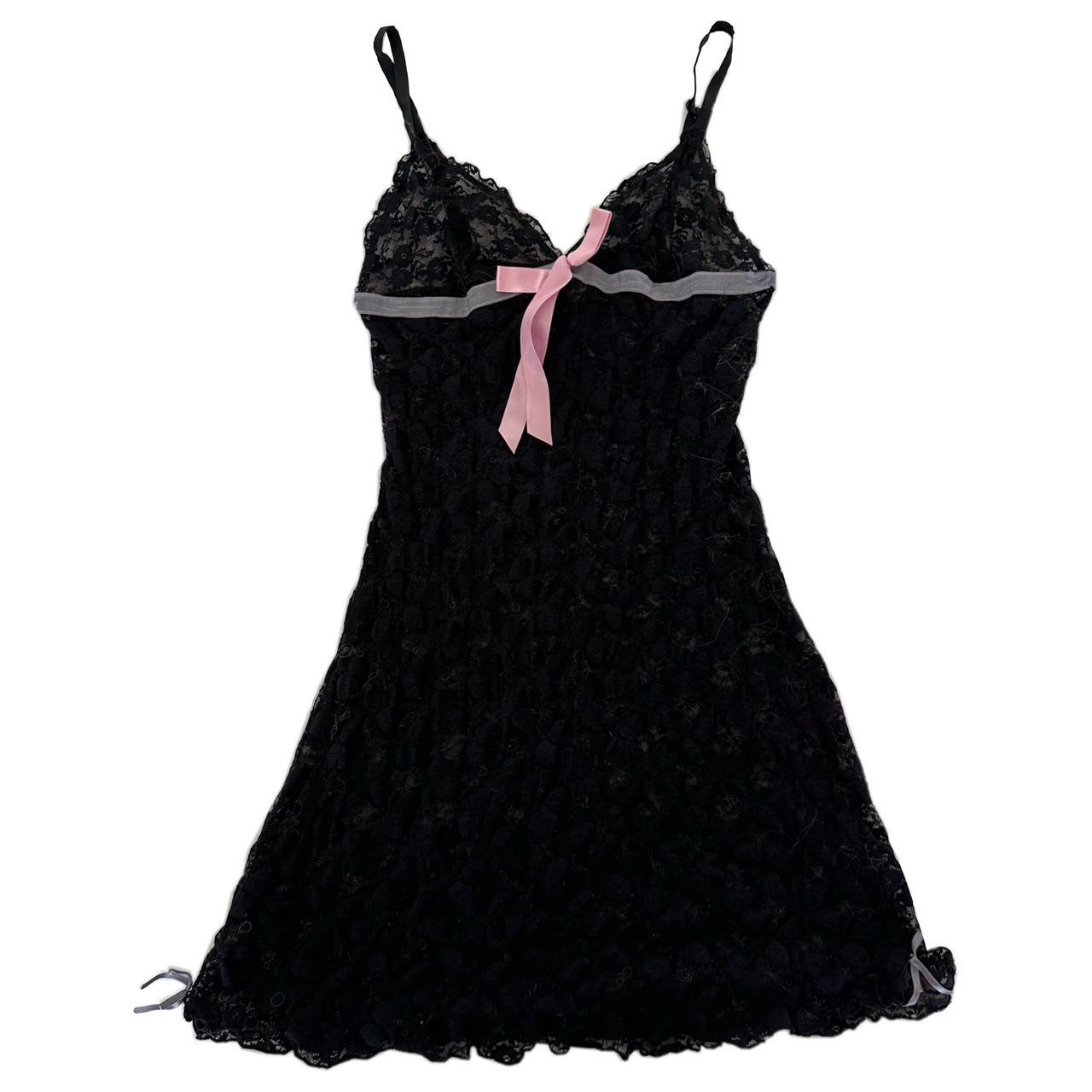 Black And Pink Lace Dress 💗 Black Lace Printed Depop