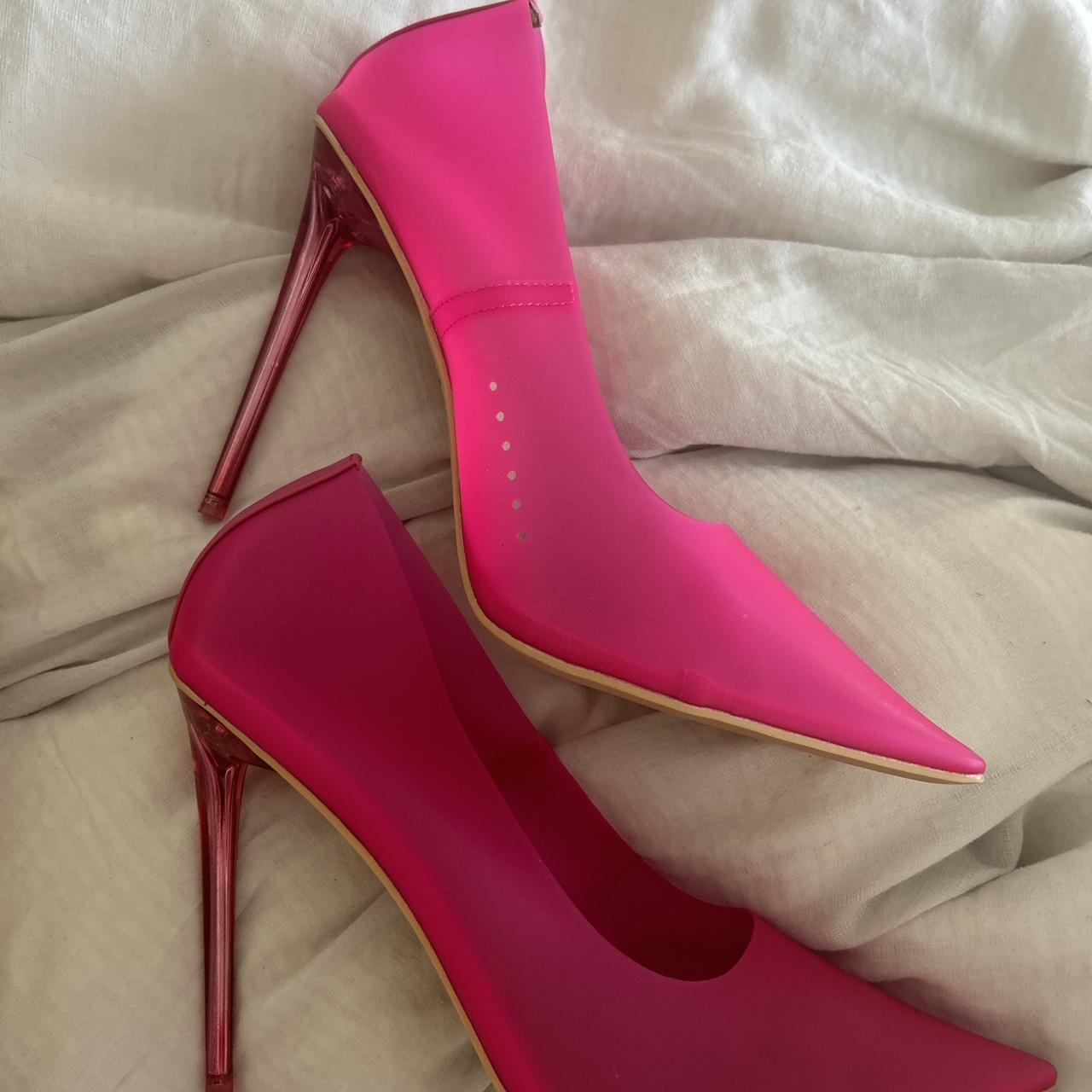 Clear pink pumps by Lemonade sz 10 Wore them once... - Depop