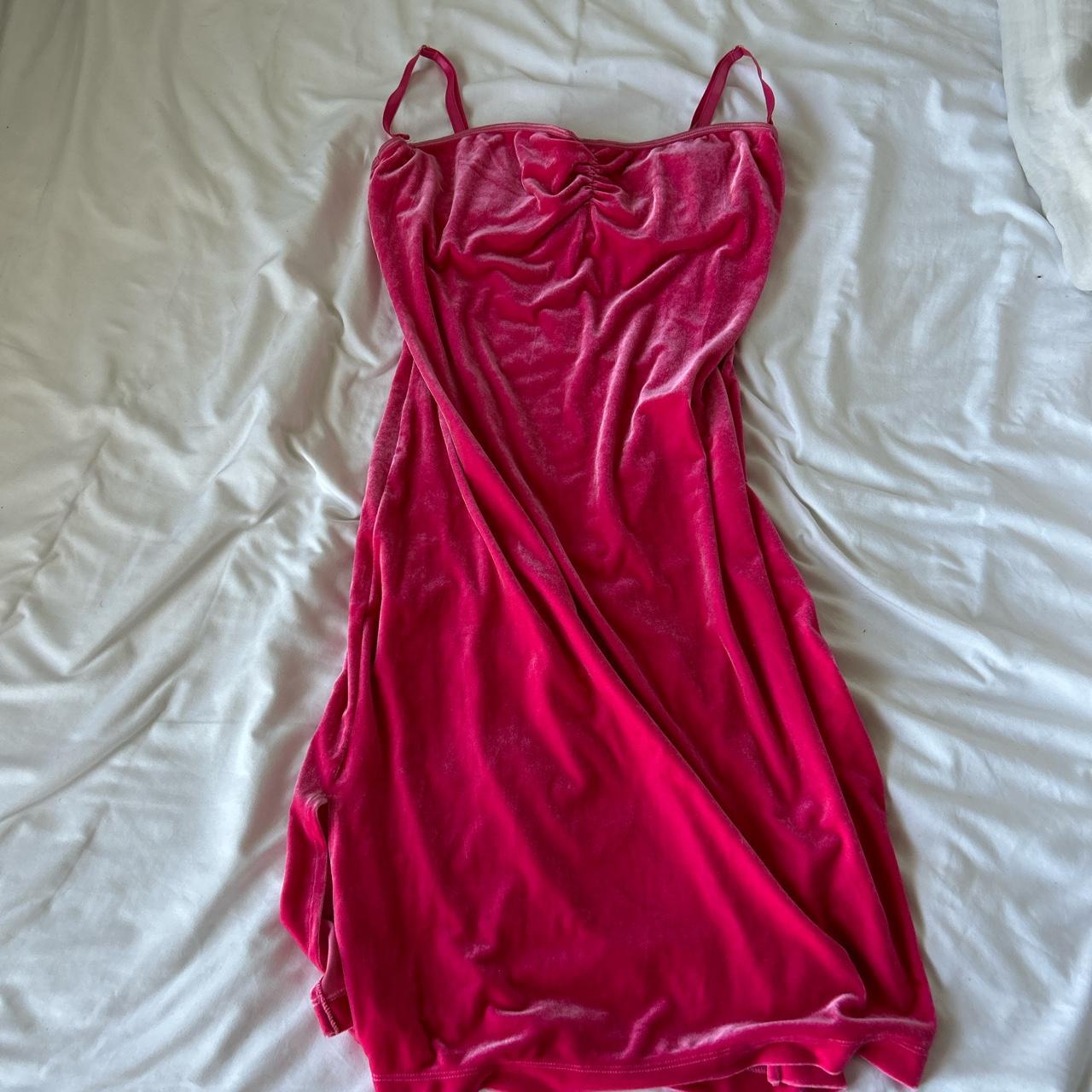 Rampage vintage bubblegum pink velvet dress with... - Depop