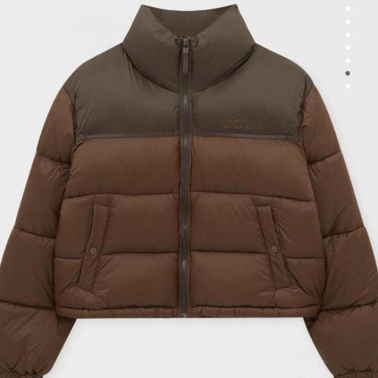 Brown pull and bear puffer (other listing got taken... - Depop