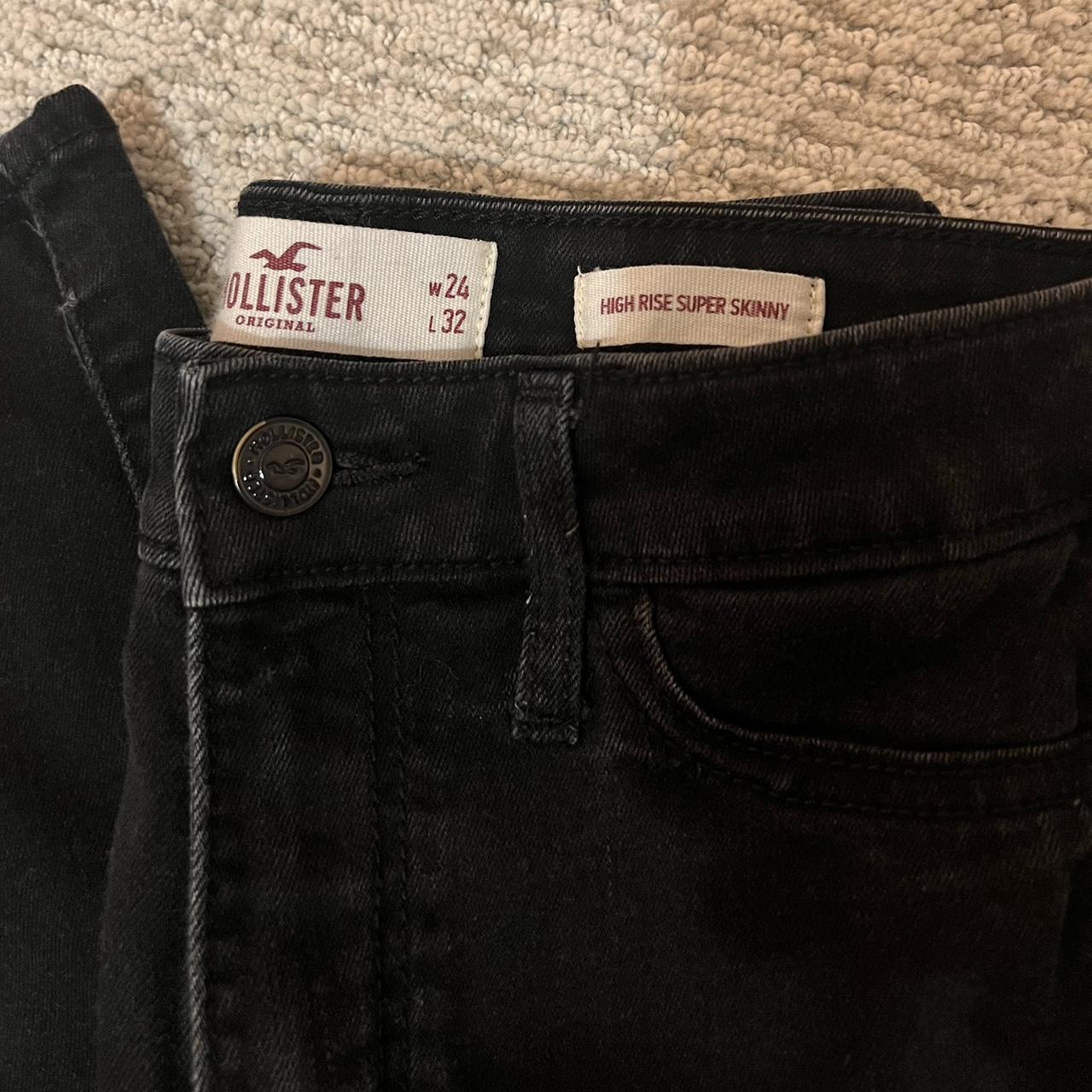 Hollister high rise super skinny black jeans In... - Depop