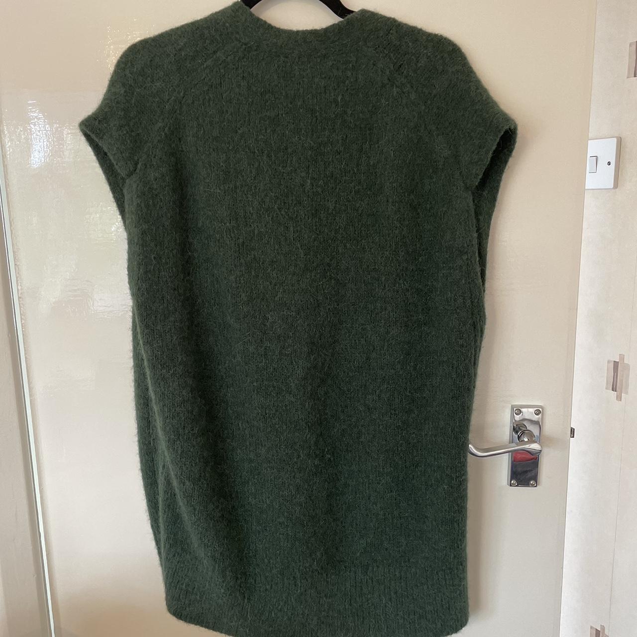 COS green sweater vest button up wool jumper... - Depop