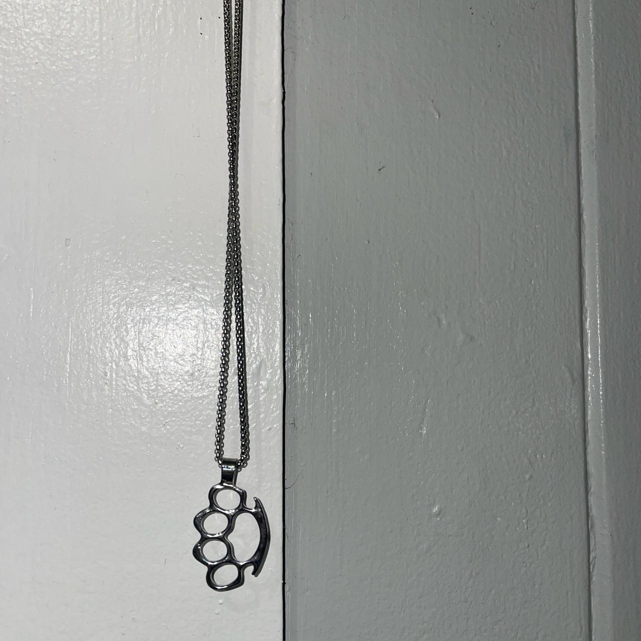 Sterling Silver knuckle duster necklace Perfect... | Depop