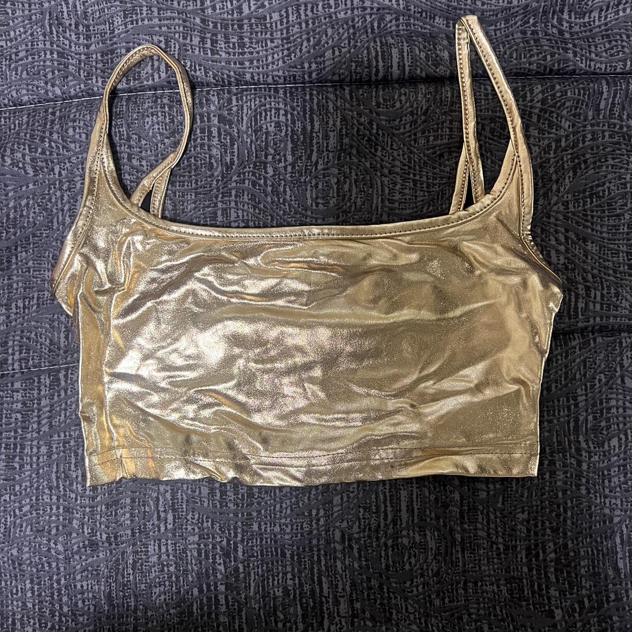 shein gold top #shein #croptop - Depop