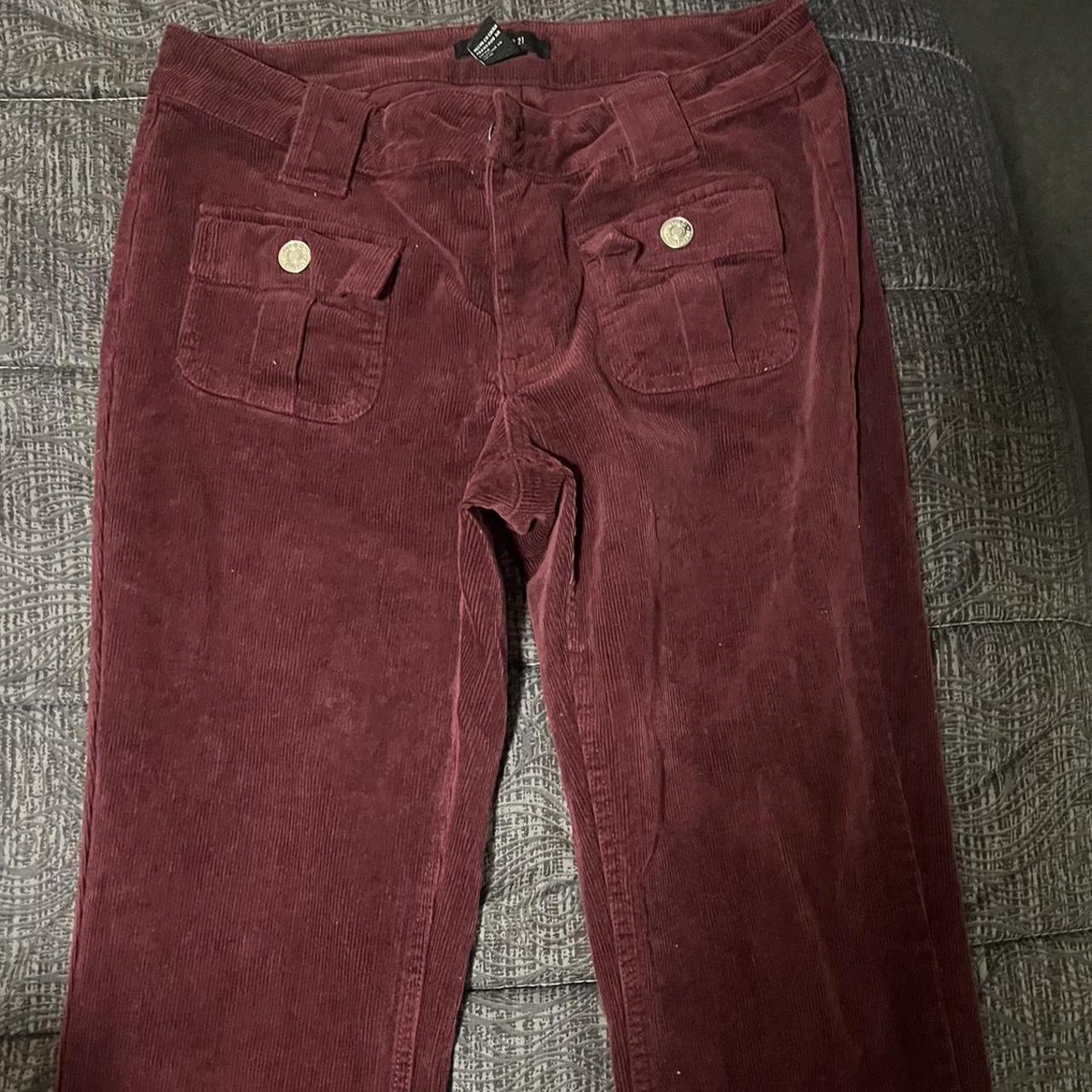red corduroy pants 👖 slight markings #courduroy... - Depop