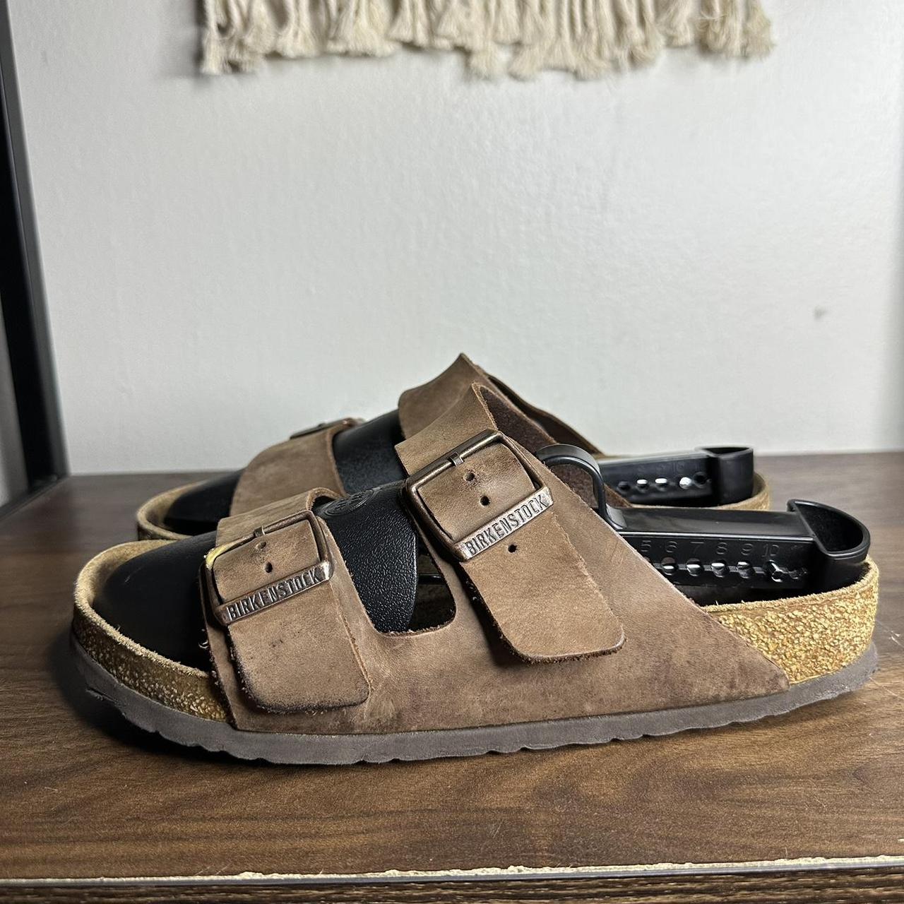 Birkenstock Brown Leather Arizona 2 Strap Sandals... - Depop
