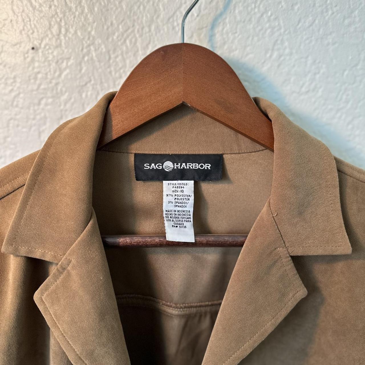 Tan faux suede jacket, perfect for spring! Brand:... - Depop