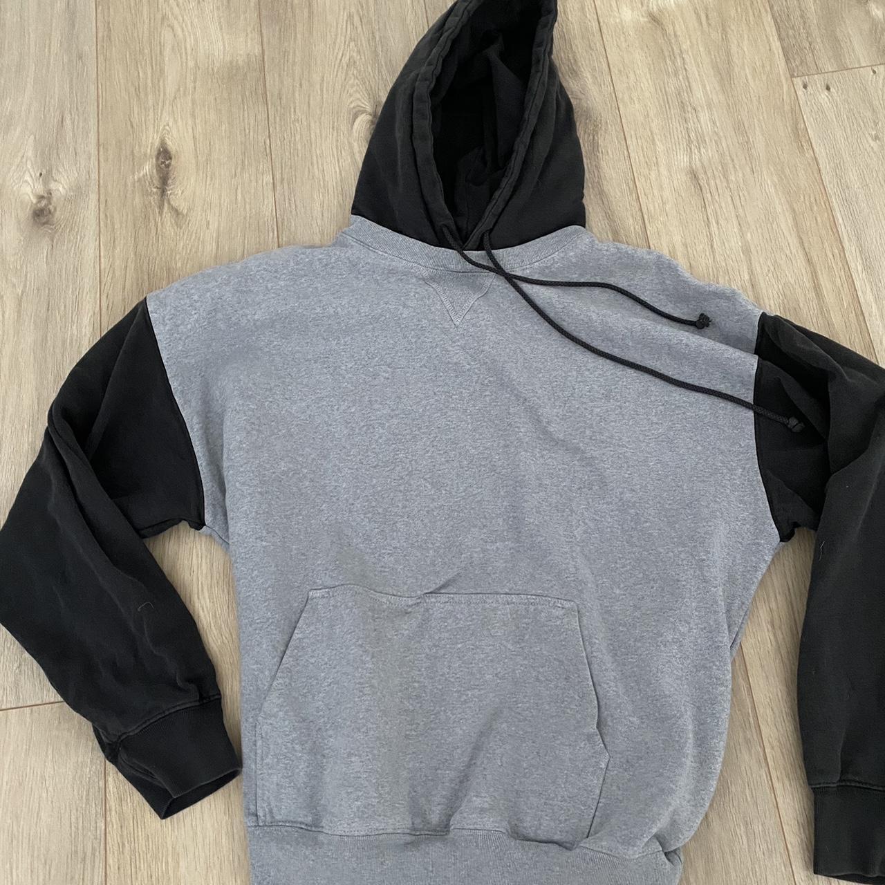 Brandy Melville grey and black Christy hoodie Used... - Depop