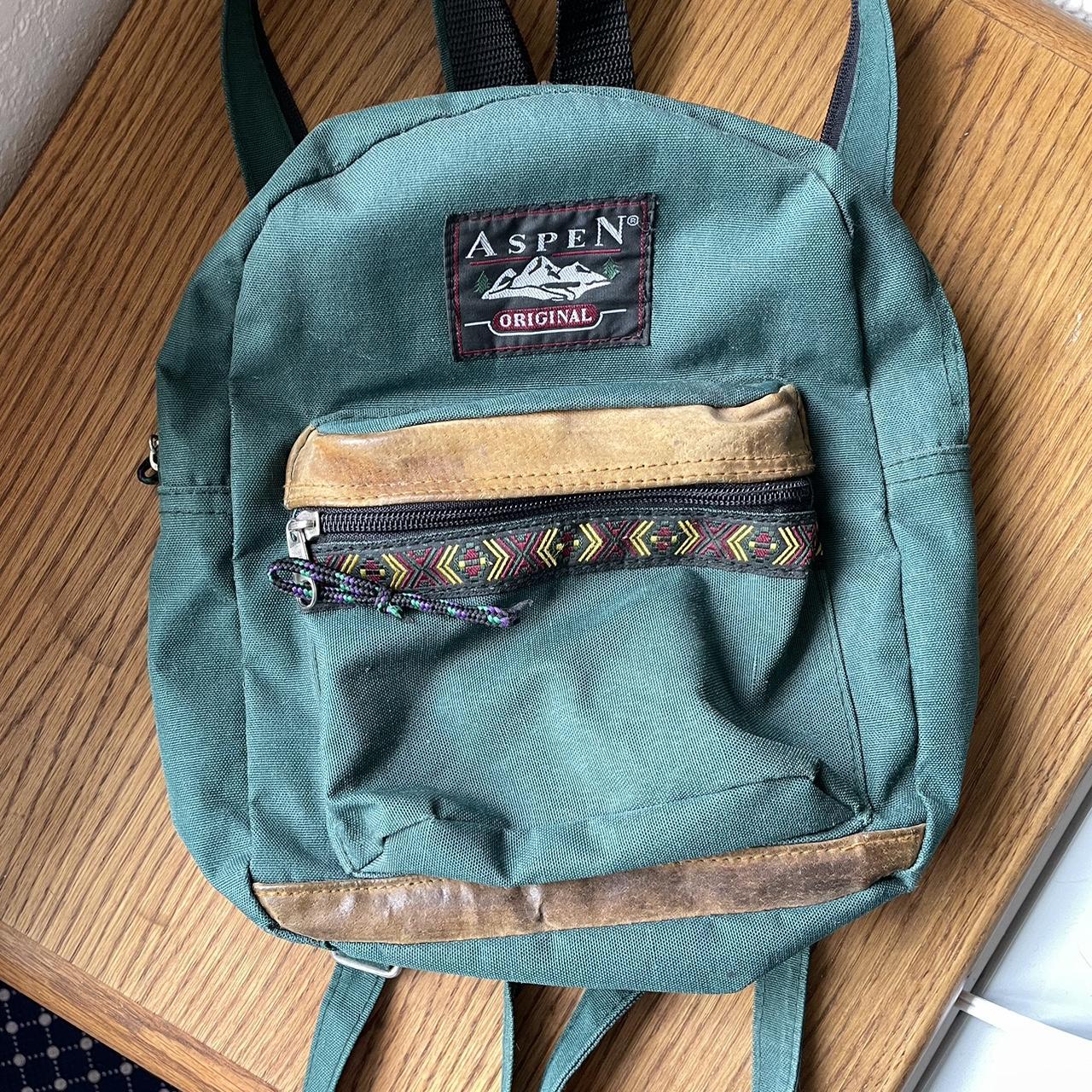 Vintage Forest Green Mini Aspen Backpack with... - Depop
